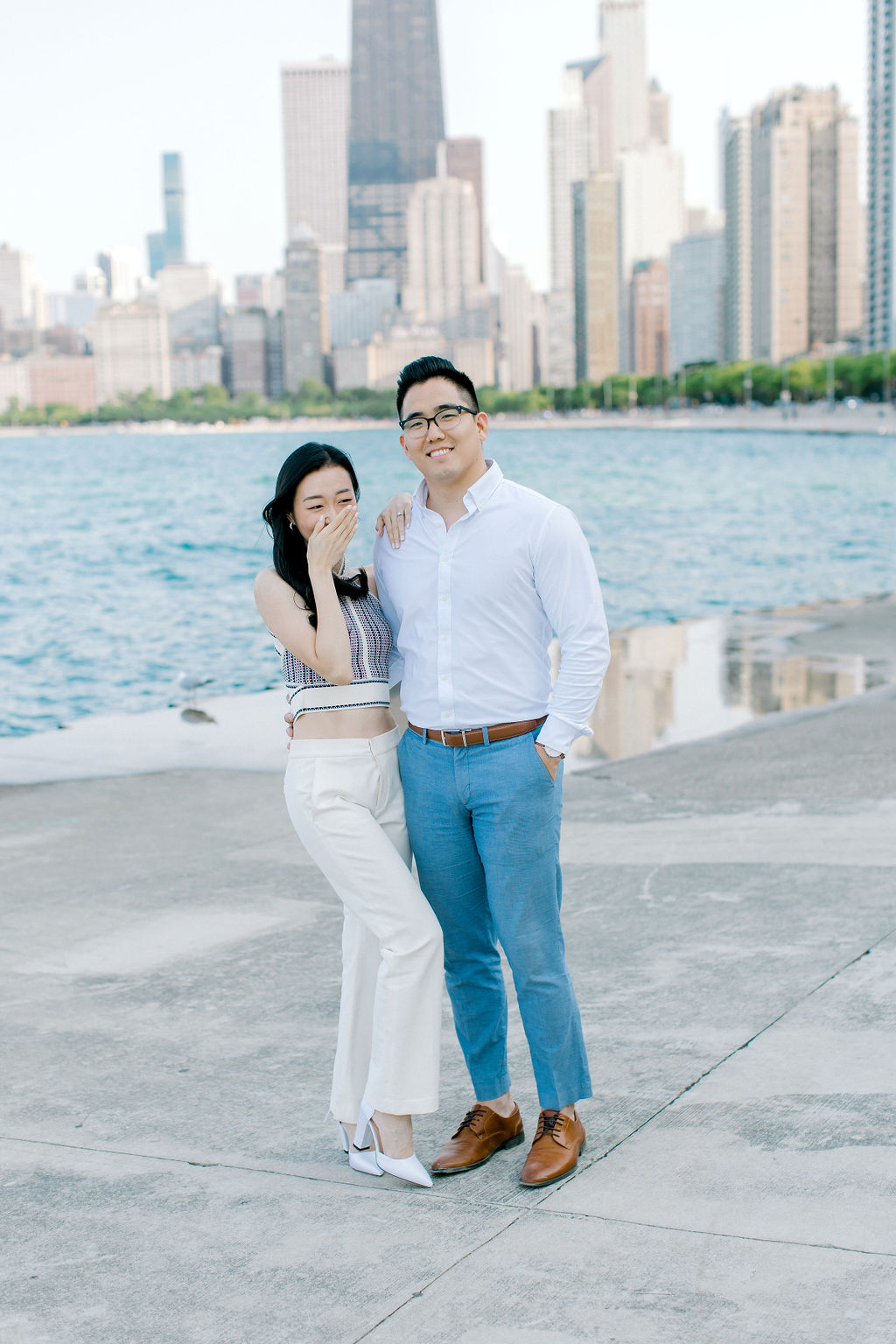 North Ave and Wrigley Building Chicago Engagement Session
