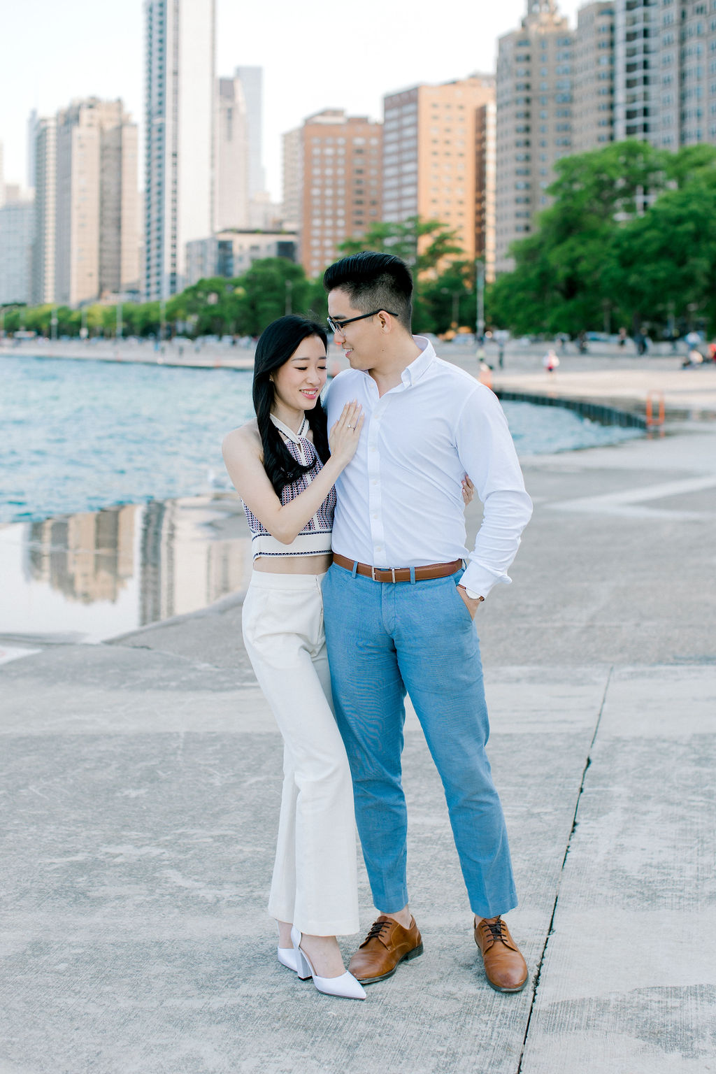 North Ave and Wrigley Building Chicago Engagement Session